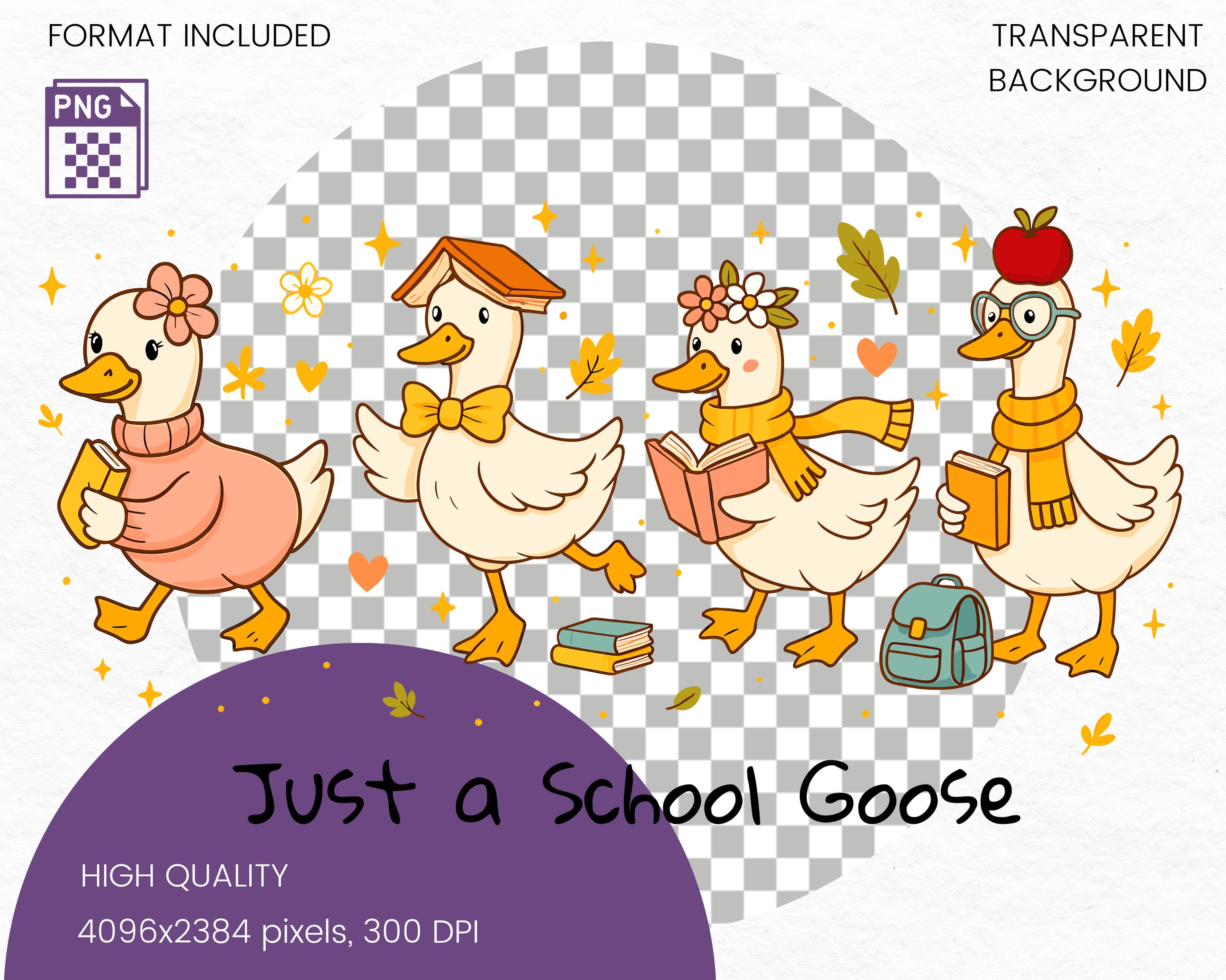 Silly Goose School PNG, Funny Teacher Goose Clipart, Back to School ...