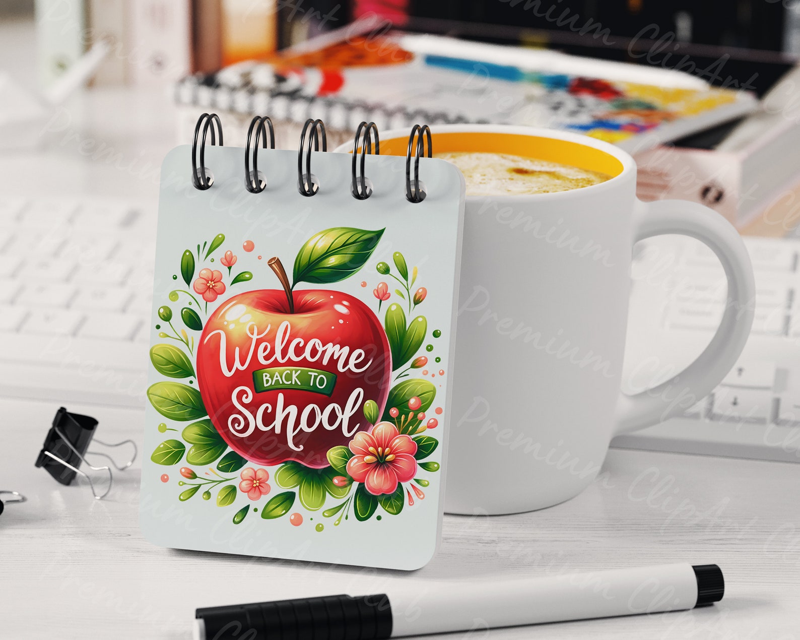Welcome Back to School Apple Clipart, School Year Start, School Return ...