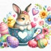 Easter Cute Bunny Clipart Bundle,11 PNG, Easter PNG, Easter Graphics ...