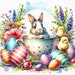 Easter Cute Bunny Clipart Bundle,11 PNG, Easter PNG, Easter Graphics ...