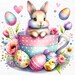 Easter Cute Bunny Clipart Bundle,11 PNG, Easter PNG, Easter Graphics ...