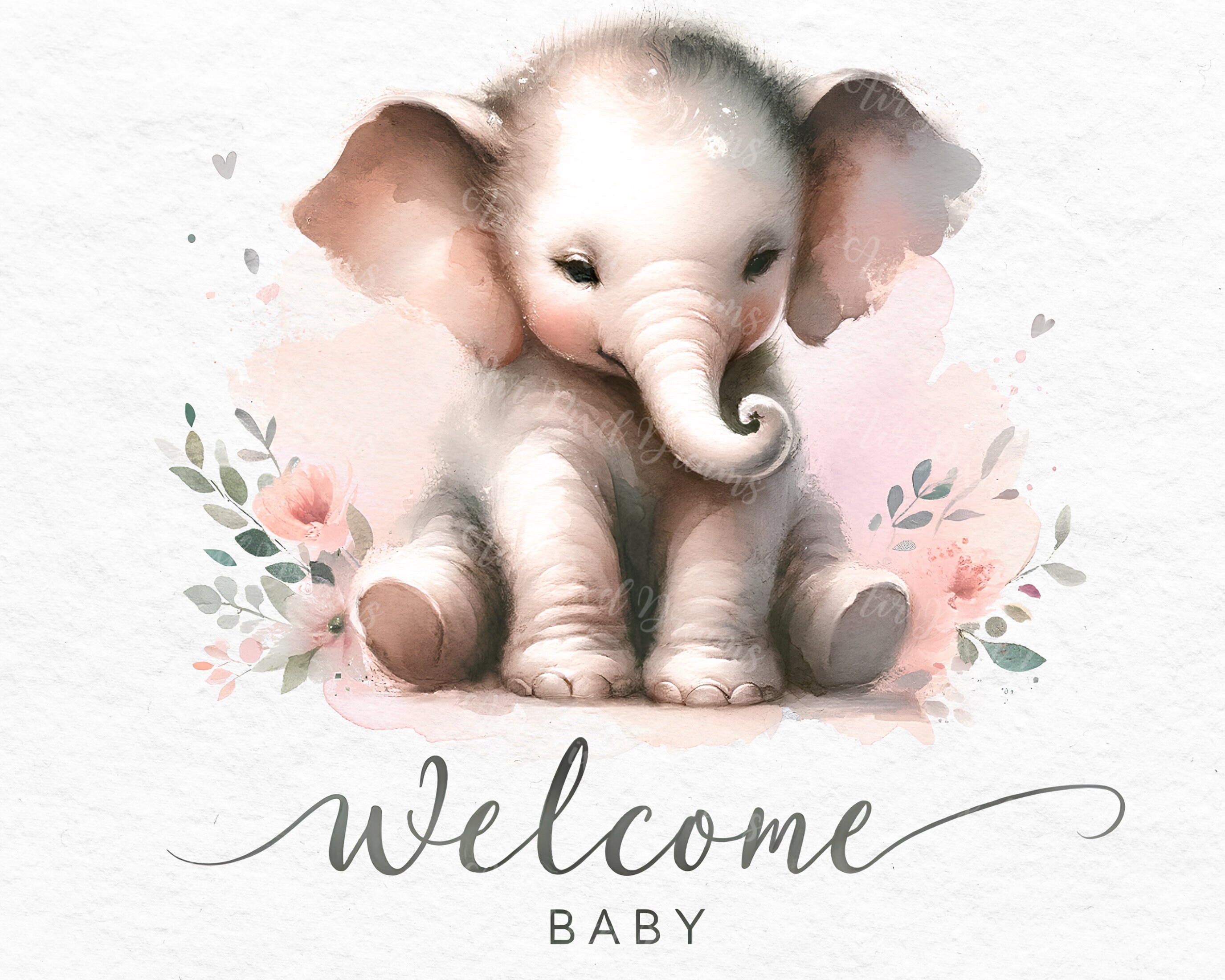 Welcome Baby Animal Clipart Bundle, Baby Shower Clipart, Welcome Baby ...