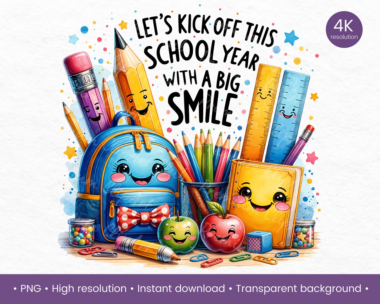 Back to School 2024 School Backpack PNG Motivational Quotes Cheerful ...