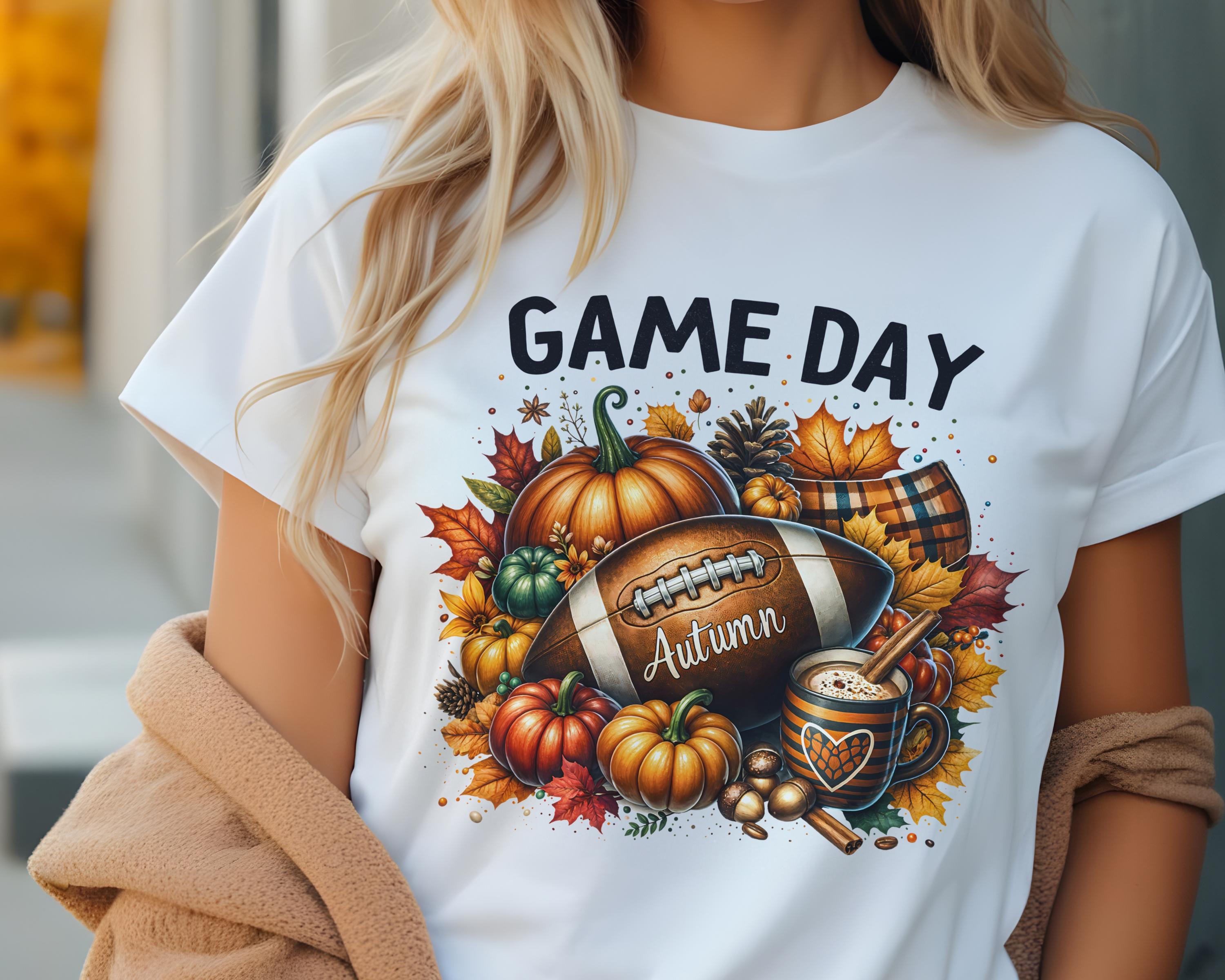 Game Day Autumn Football Fall Clipart Pumpkins Cozy Mug Blanket ...