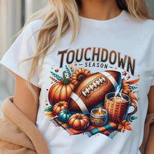 Touchdown Season Football Fall Clipart Autumn Pumpkins Sunflower Cozy ...