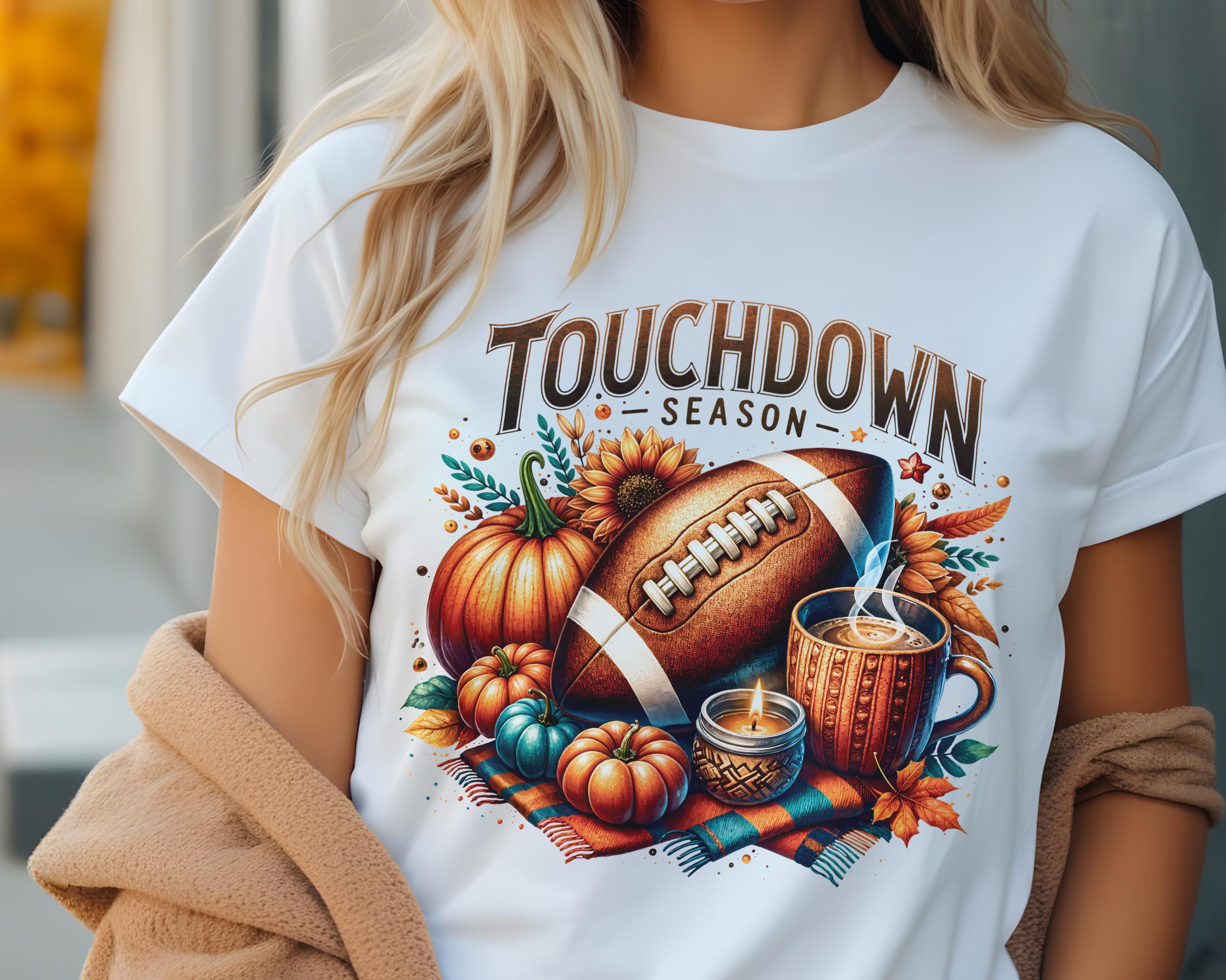 Touchdown Season Football Fall Clipart Autumn Pumpkins Sunflower Cozy ...
