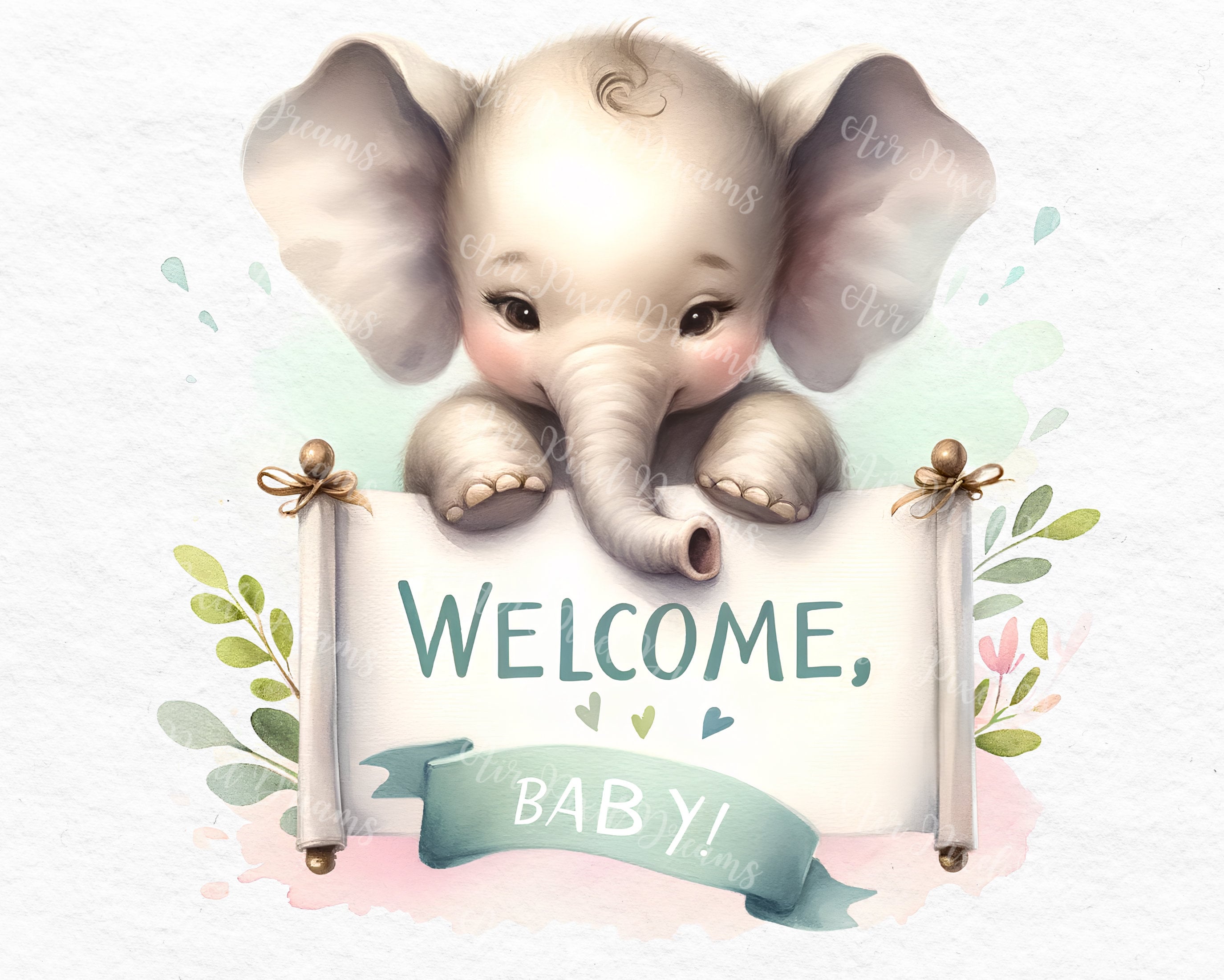 Welcome Baby Animal Clipart Bundle, Baby Shower Clipart, Welcome Baby ...