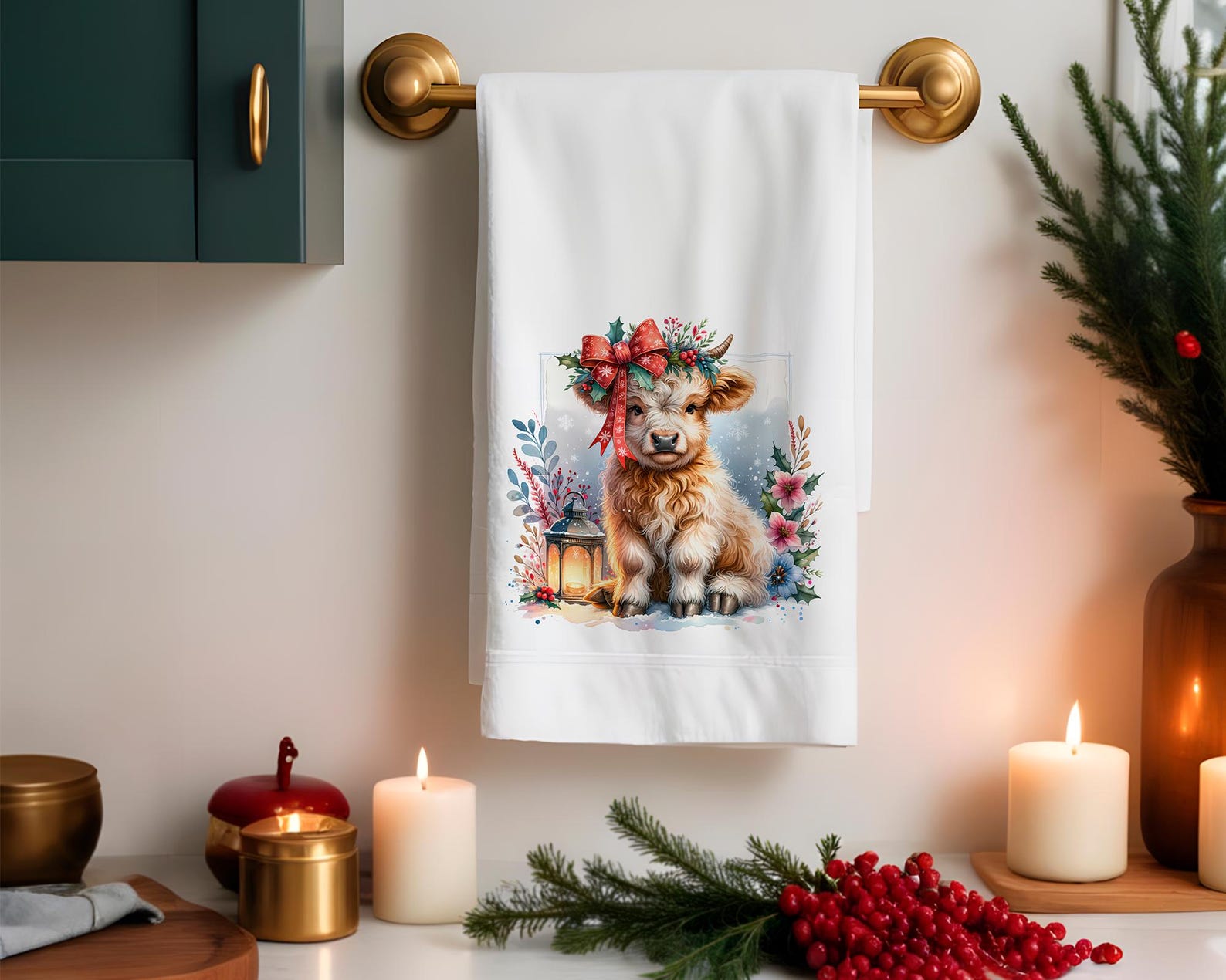 Highland Christmas Clipart Bundle Adorable Highland Cows With Festive ...