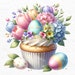 Pastel Easter Cupcakes Clipart Set, 12 Png, Easter Cupcakes Png ...