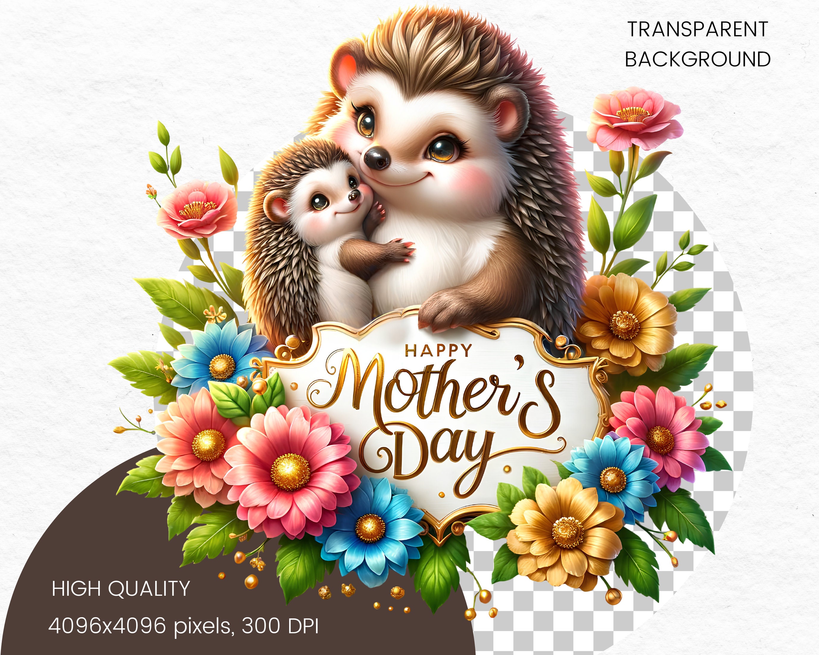 Mama and Baby Animal Clipart, 10 Png, Mother Day Clipart, Happy Mother ...