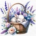 Spring Bunny in a Basket Clipart Bundle, 16 Png, Seasonal Clipart ...