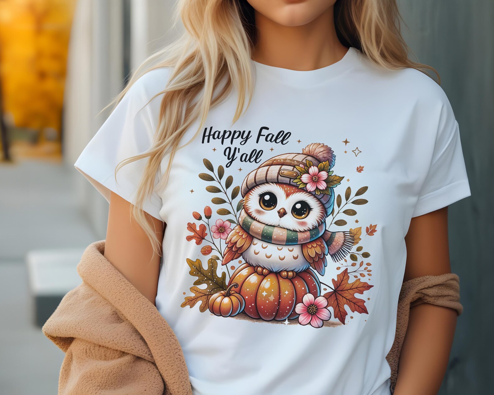 Happy Fall Y'all Cute Owl PNG Watercolor Owl Clipart Autumn Bird Fall ...