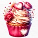 Valentines Cupcake Clipart Bundle,13 PNG, Valentine Cupcake PNG, Love ...