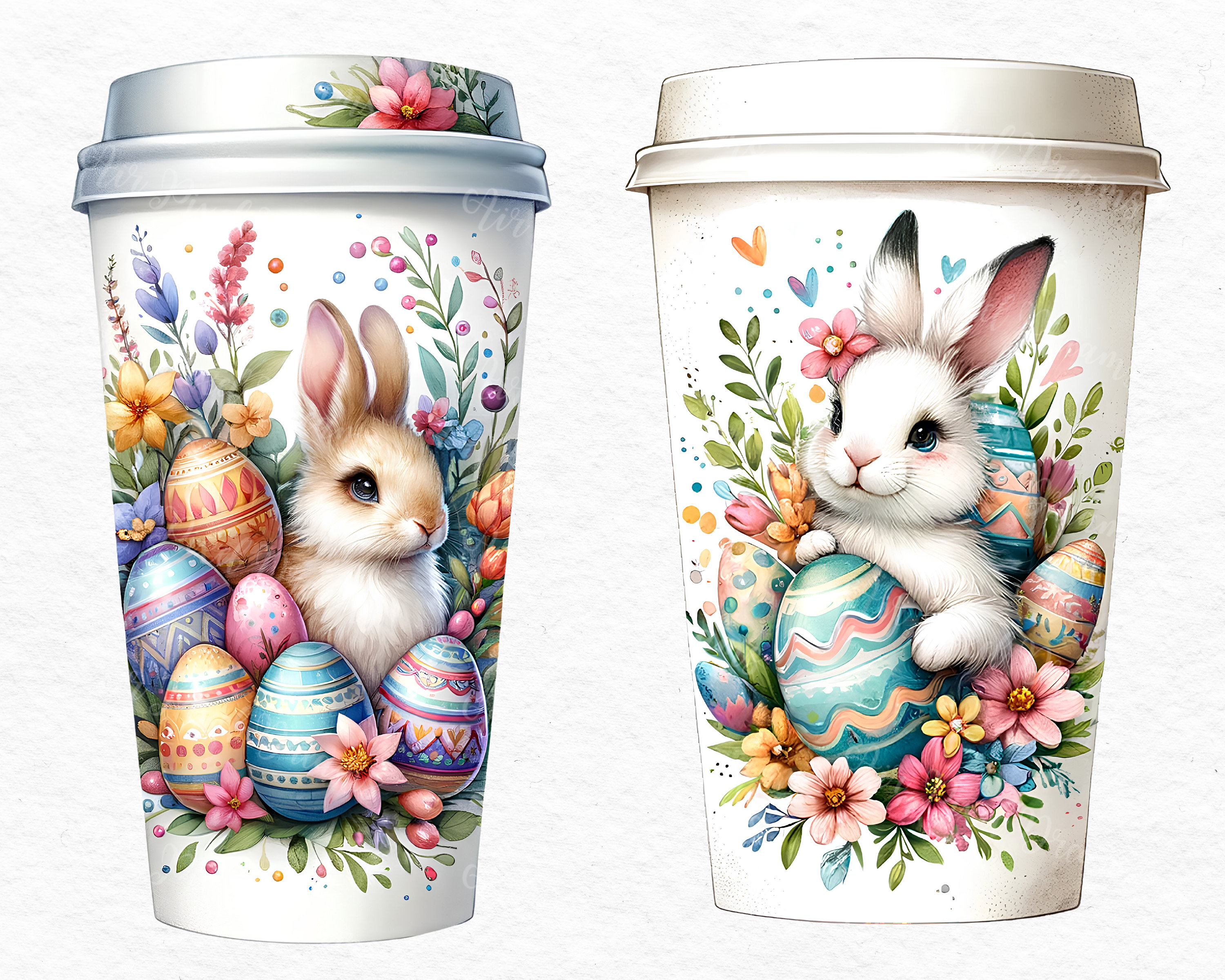 Easter Coffee Cups Clipart Collection, 20 Png Files, Coffee Cups Png ...