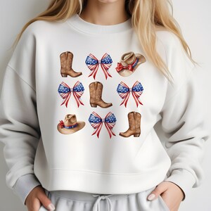 Coquette 4th of July PNG, USA Flag Cowgirl, Western Artful Print ...