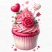 Valentines Cupcake Clipart Bundle,13 PNG, Valentine Cupcake PNG, Love ...