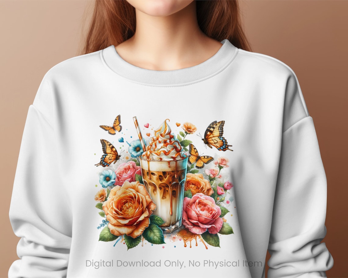 Eiskaffee Png, Kaffee Clipart Bundle, Blumen Kaffee Bundle ...
