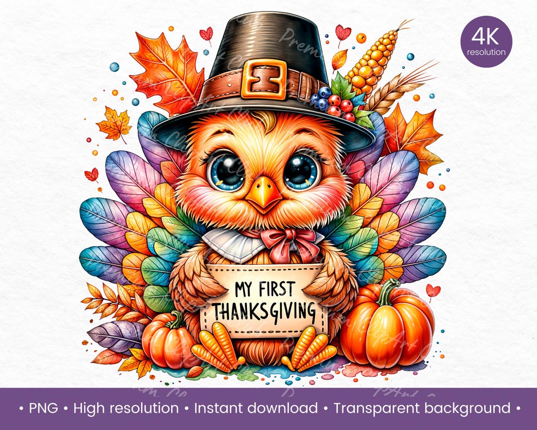 My First Thanksgiving PNG, Baby’s First Thanksgiving Clipart, Cute ...