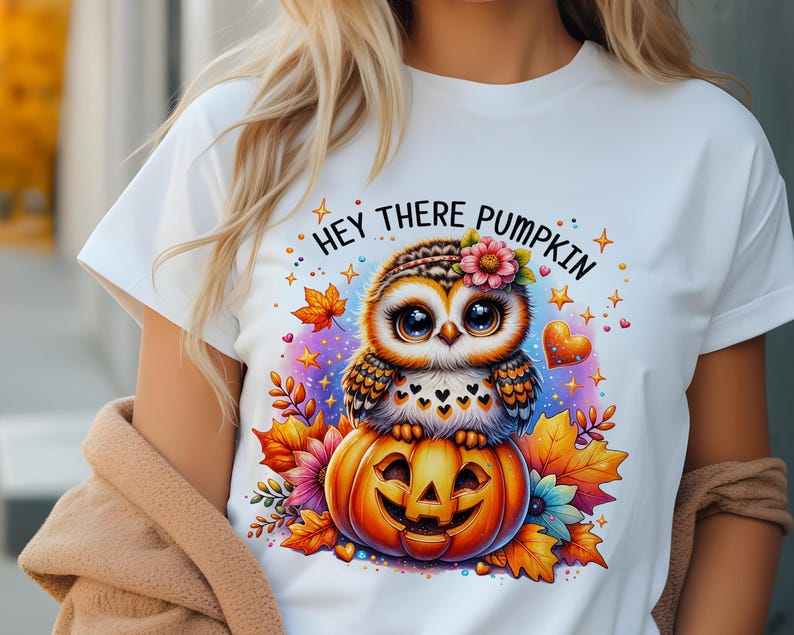 Hey There Pumpkin Cute Owl Fall Clipart Autumn Pumpkin Halloween Art ...