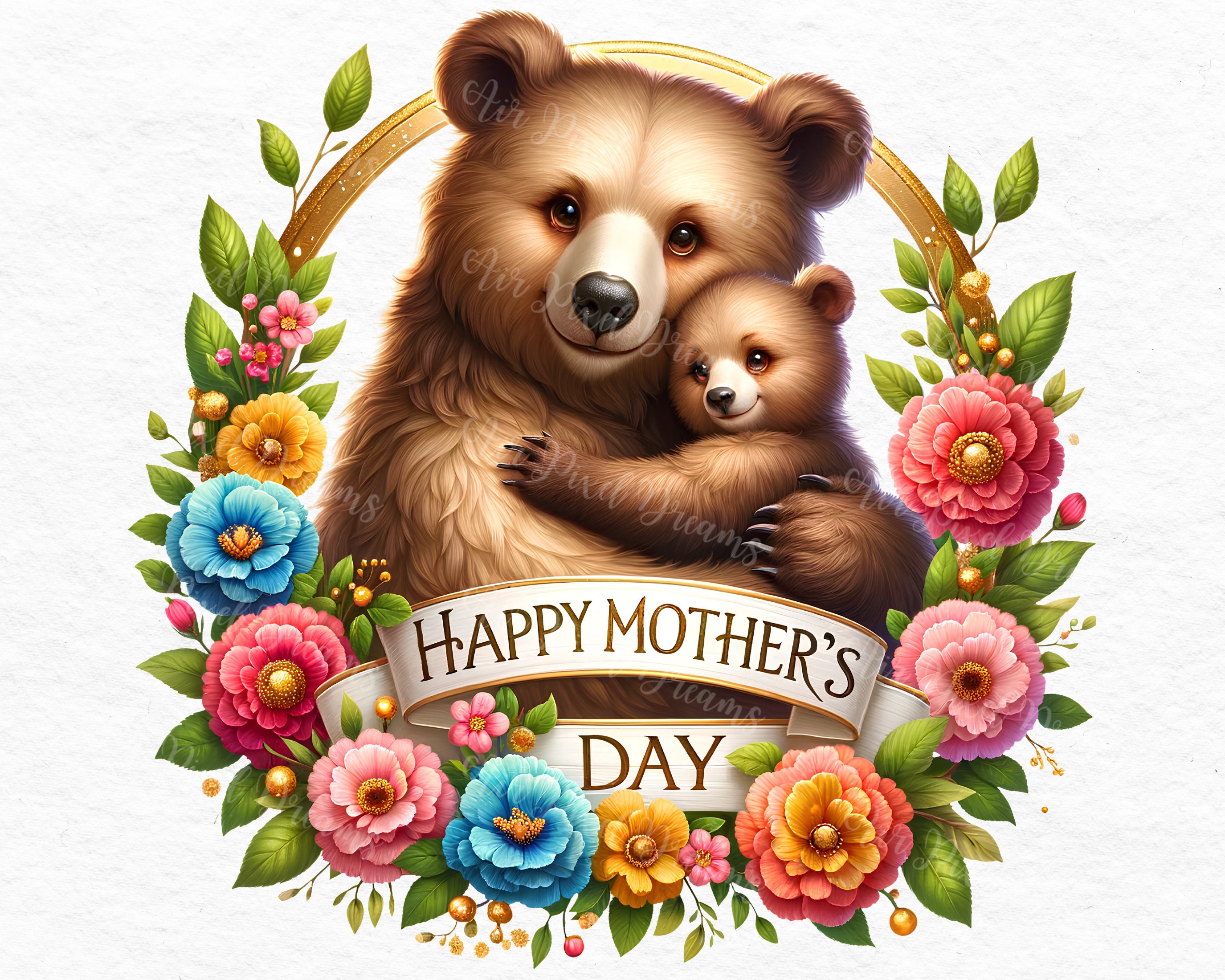Mama and Baby Animal Clipart, 10 Png, Mother Day Clipart, Happy Mother ...