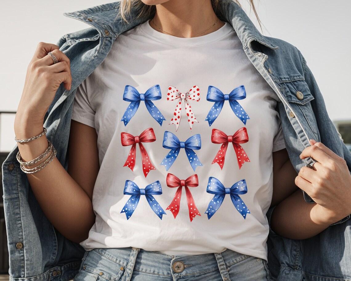 Patriotic Bows Clipart American Girl Png, Soft Girl Era Aesthetic Png ...