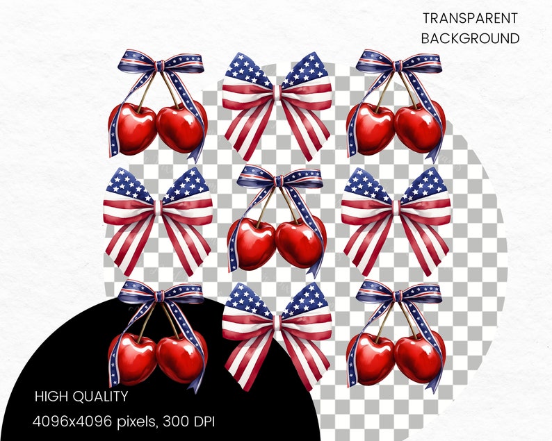 4th of July Coquette Bows Png, Coquette 4th of July, America Coquette ...