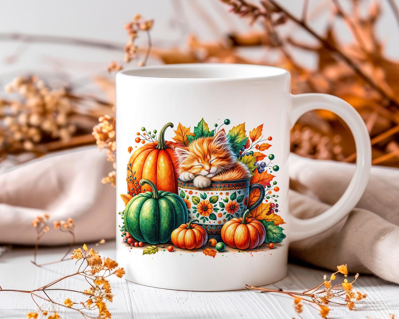 Autumn Critters Fall Mug Friends Bundle | Woodland Animals in Mugs Fall ...