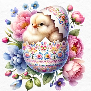 Easter Cute Chicks Clipart Bundle, 15 Png, Cute Chicken Clipart, Cute ...