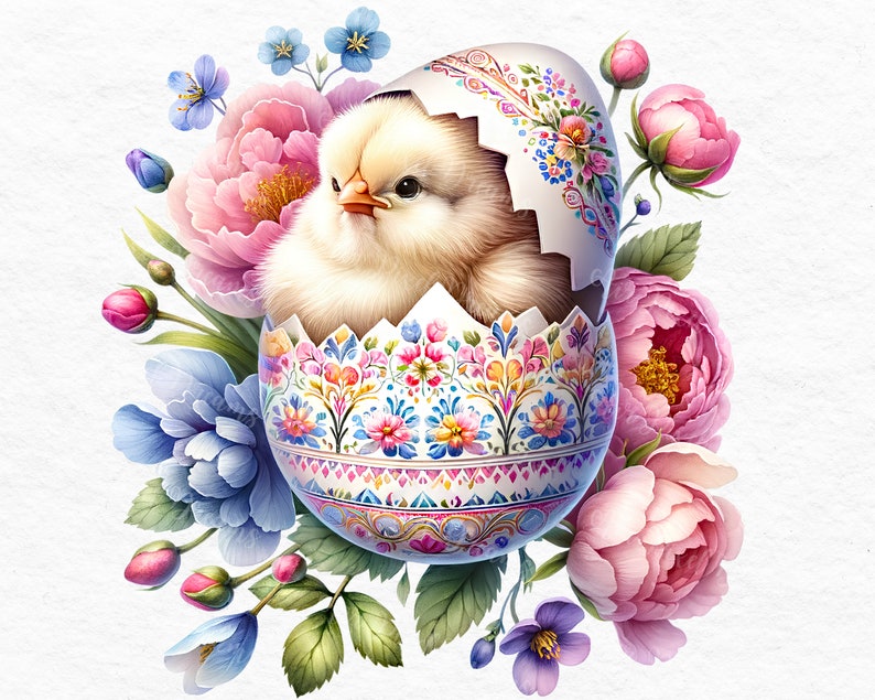 Easter Cute Chicks Clipart Bundle, 15 Png, Cute Chicken Clipart, Cute ...