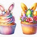 Easter Bunny Cupcake Clipart Collection, 17 Png, Easter Cupcakes Png ...