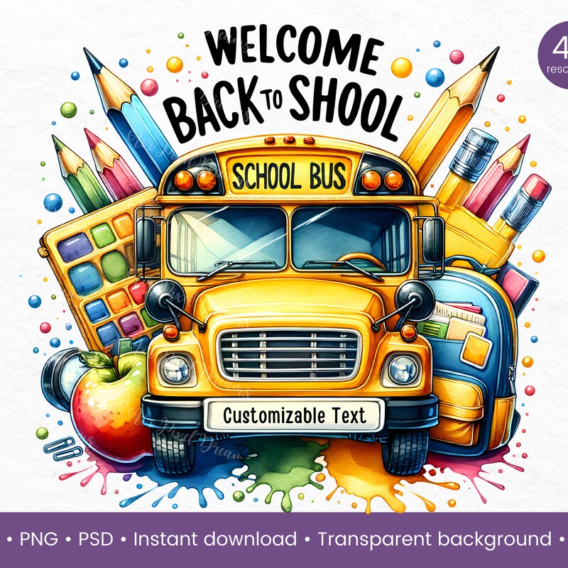 Back to School Bash Clipart - Etsy
