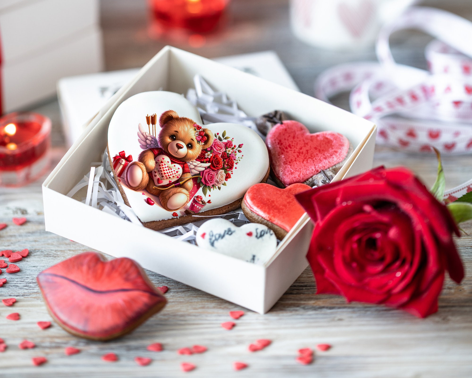 Watercolor Valentines Teddy Bear Clipart 15 PNG Valentines Day Clipart ...