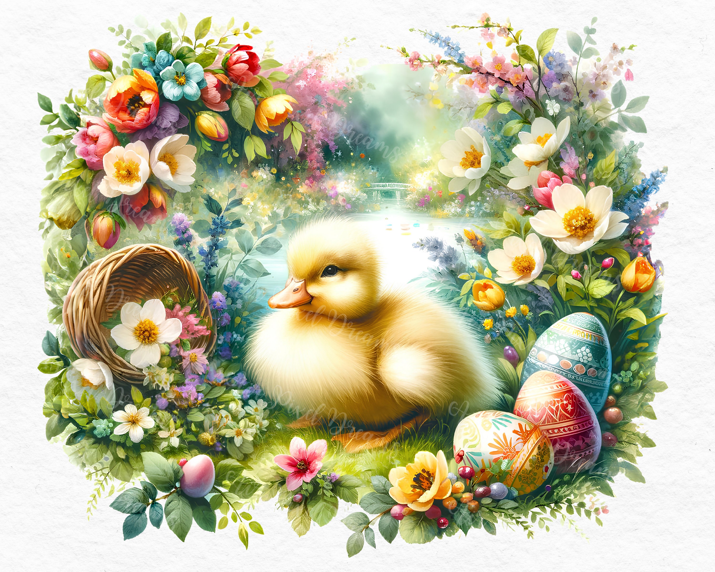 Springtime Duckling Delight: Easter Clipart Collection, 14 PNG ...
