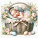 Easter Baby Clipart Png Bundle, Cute Babies Clipart Png, Watercolor ...
