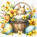 Easter Bunny in a Basket Clipart Bundle, 12 Png, Easter Clipart Bunnies ...
