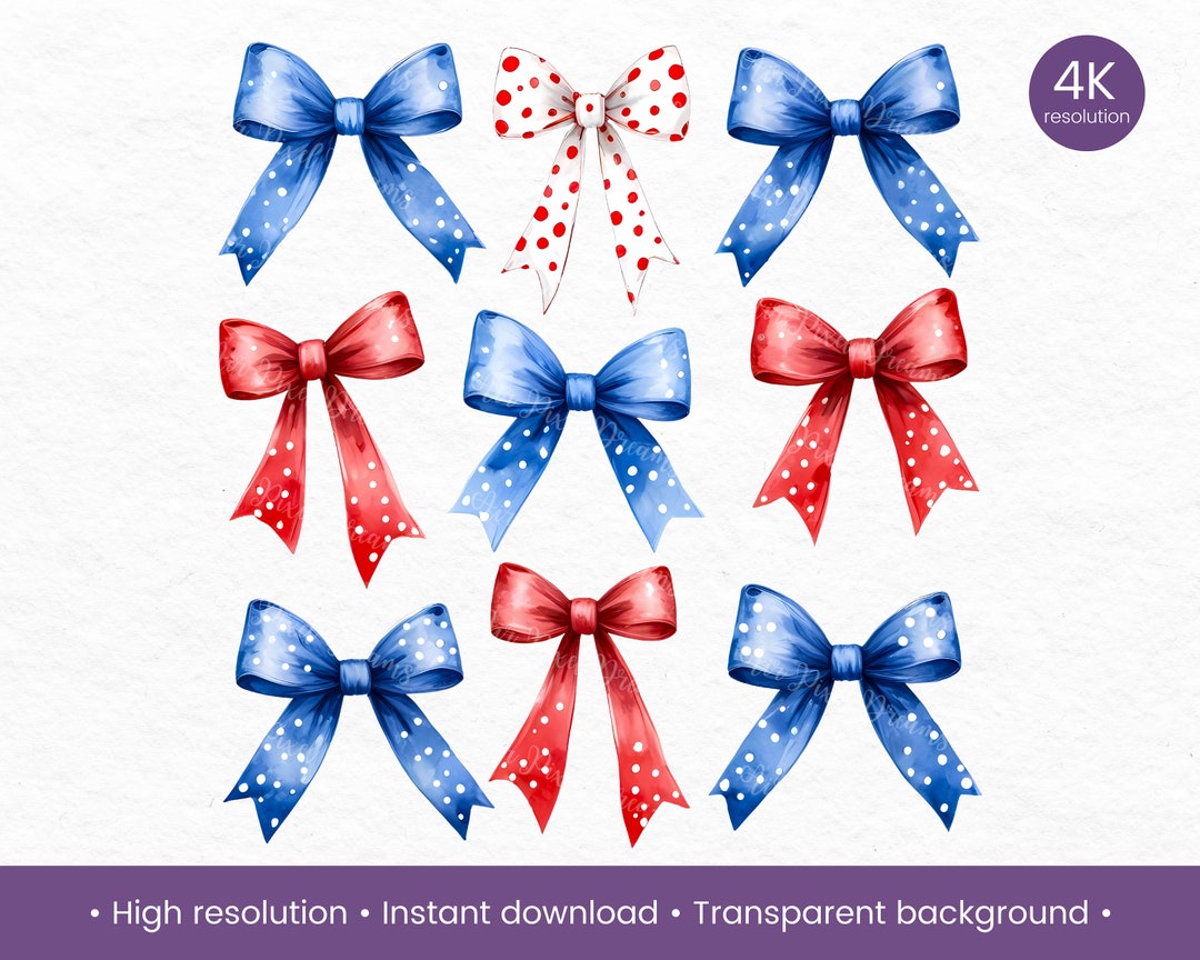 Patriotic Bows Clipart - American Girl Png, Soft Girl Era Aesthetic Png ...