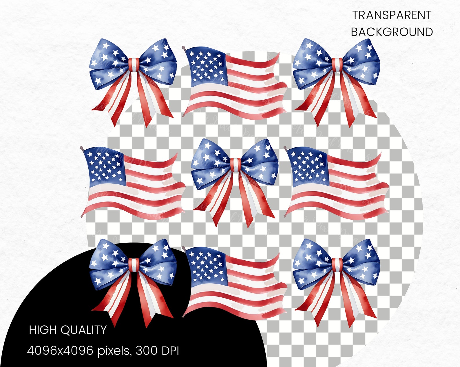 Coquette American Flag PNG, USA Flag Bows, Coquette Patriotic Bows ...