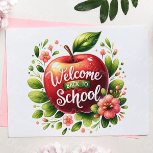 Welcome Back to School Apple Clipart, School Year Start, School Return ...