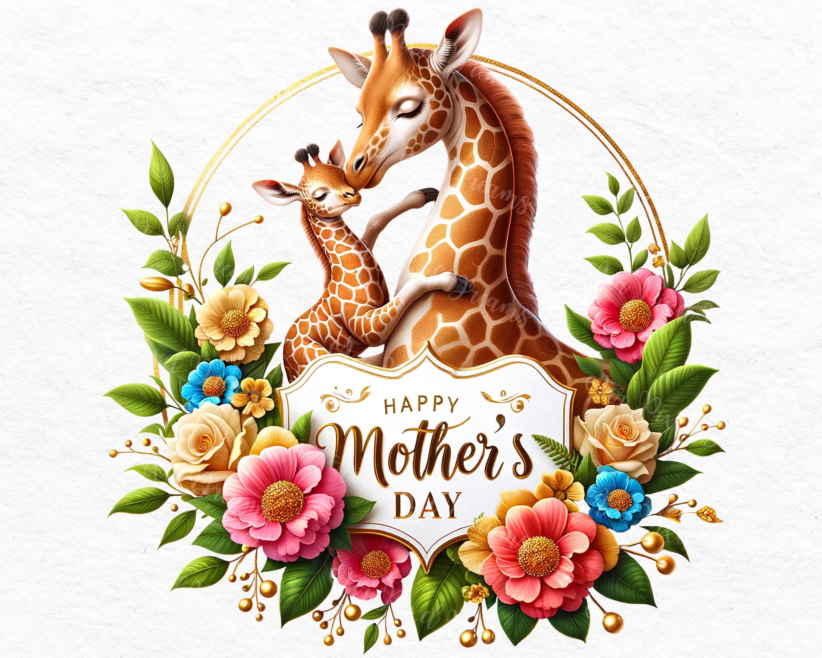 Mama and Baby Animal Clipart, 10 Png, Mother Day Clipart, Happy Mother ...