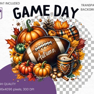 Game Day Autumn Football Fall Clipart Pumpkins Cozy Mug Blanket ...