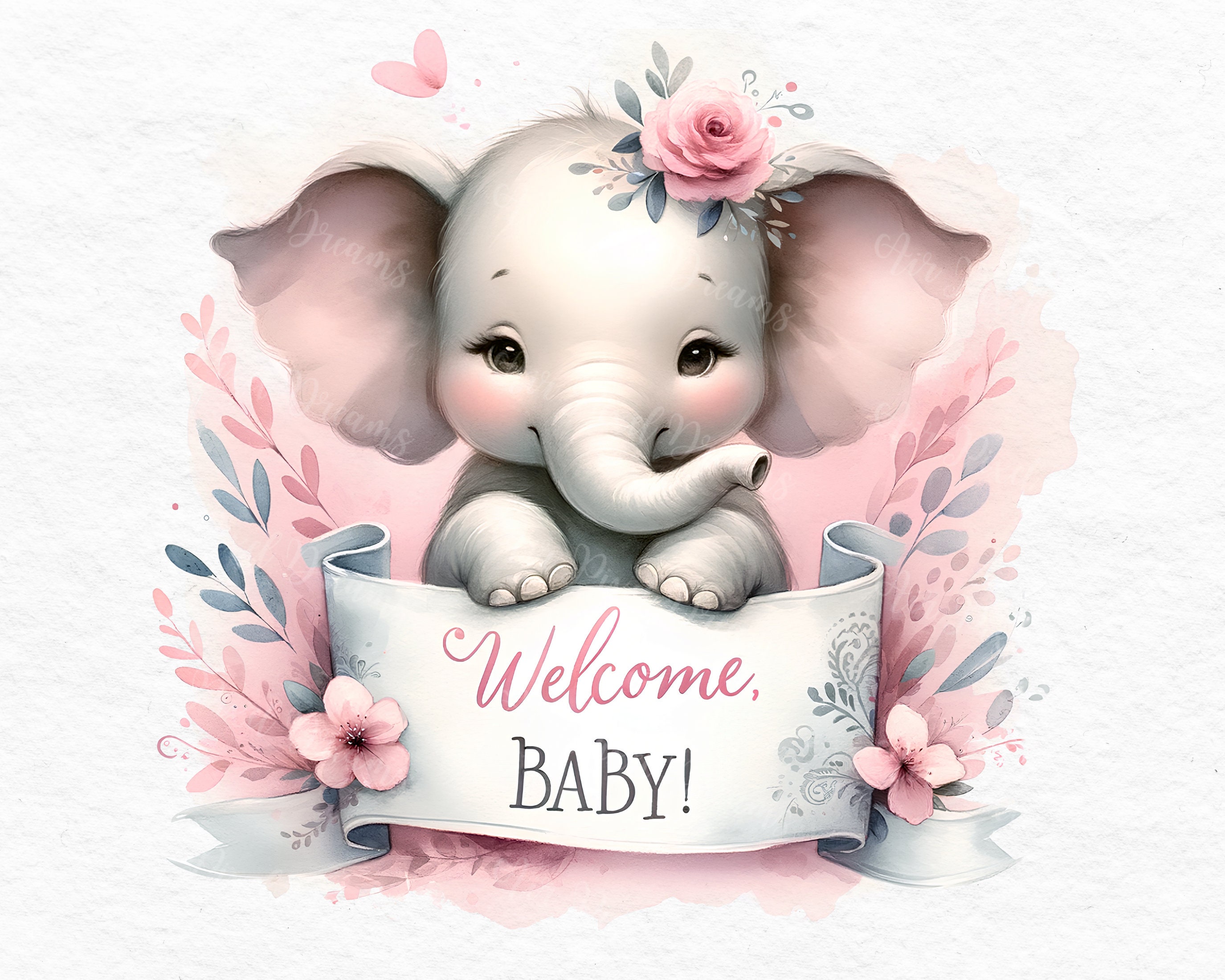 Welcome Baby Animal Clipart Bundle, Baby Shower Clipart, Welcome Baby ...