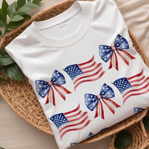 Coquette American Flag PNG, USA Flag Bows, Coquette Patriotic Bows ...