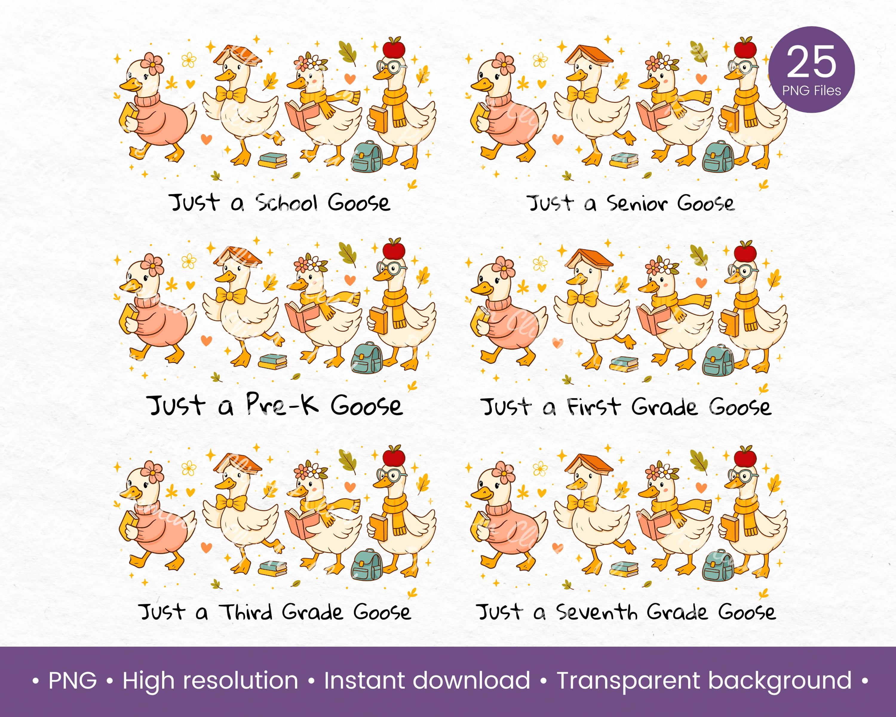 Silly Goose School PNG, Funny Teacher Goose Clipart, Back to School ...