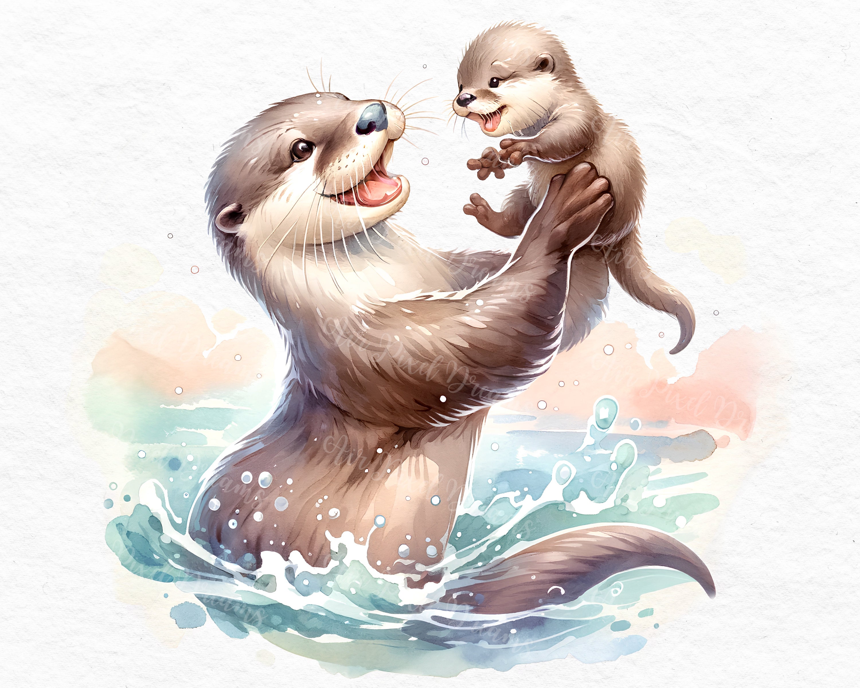 Cute Otter Clipart Collection, Nursery Otter, Otter Baby Shower, Water ...