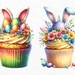Easter Bunny Cupcake Clipart Collection, 17 Png, Easter Cupcakes Png ...