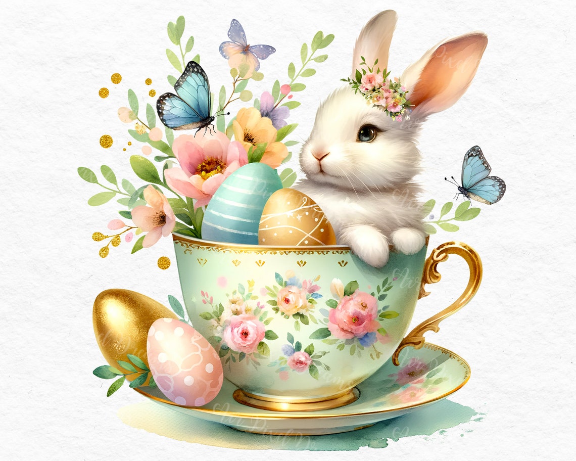 Easter Bunny Clipart Bundle,11 PNG, Easter Clipart, Easter Graphics ...