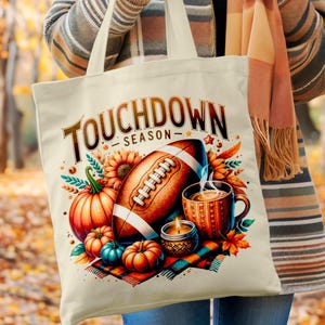 Touchdown Season Football Fall Clipart Autumn Pumpkins Sunflower Cozy ...