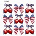 4th of July Coquette Bows Png, Coquette 4th of July, America Coquette ...
