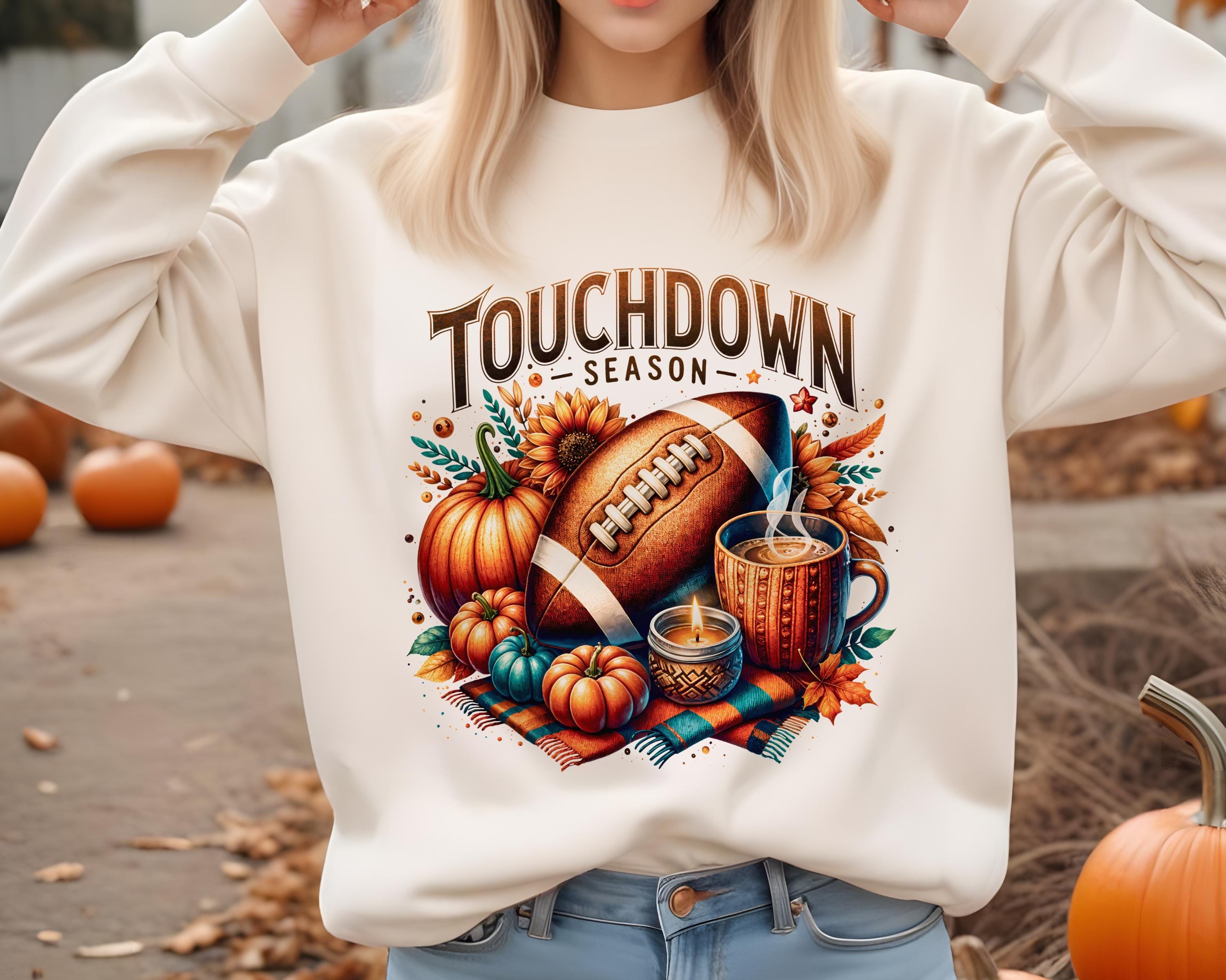 Touchdown Season Football Fall Clipart Autumn Pumpkins Sunflower Cozy ...