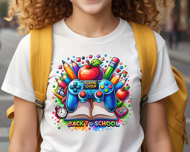 Back to School Gaming Watercolor Clipart, School Year Start, School ...